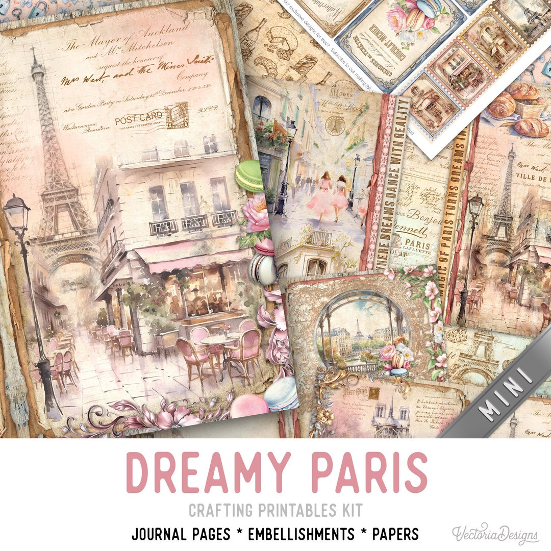 Paris Junk Journal Kit Paris Crafting Printables Kit MINI, Paris ...