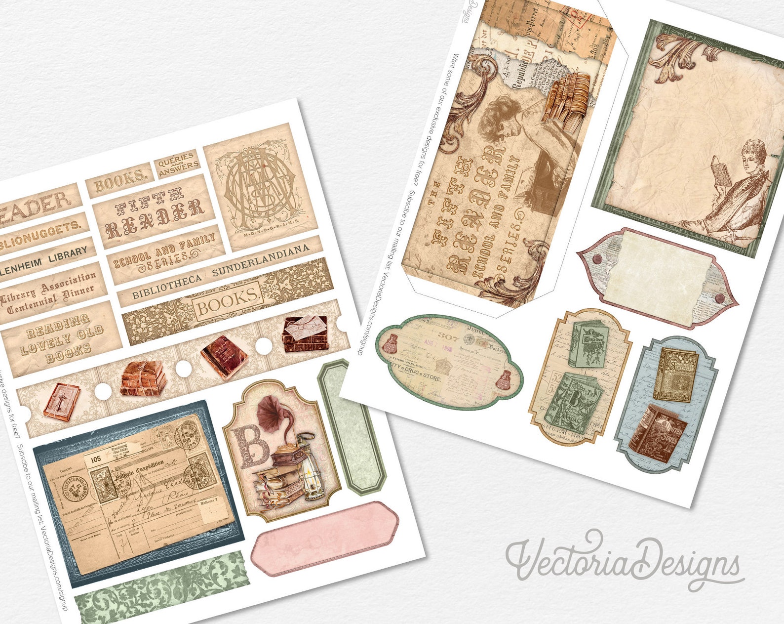 World of Books Junk Journal Kit ADD-ON, Printable Junk Journal Pages ...