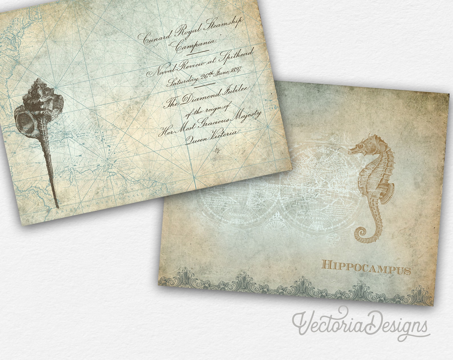 Nautical Paper Pack, Digital Paper Pack, Nautical Junk Journal ...