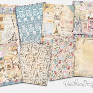 Vintage Letters Paper Pack, Memories Paper Pack Printable Paper Pack ...