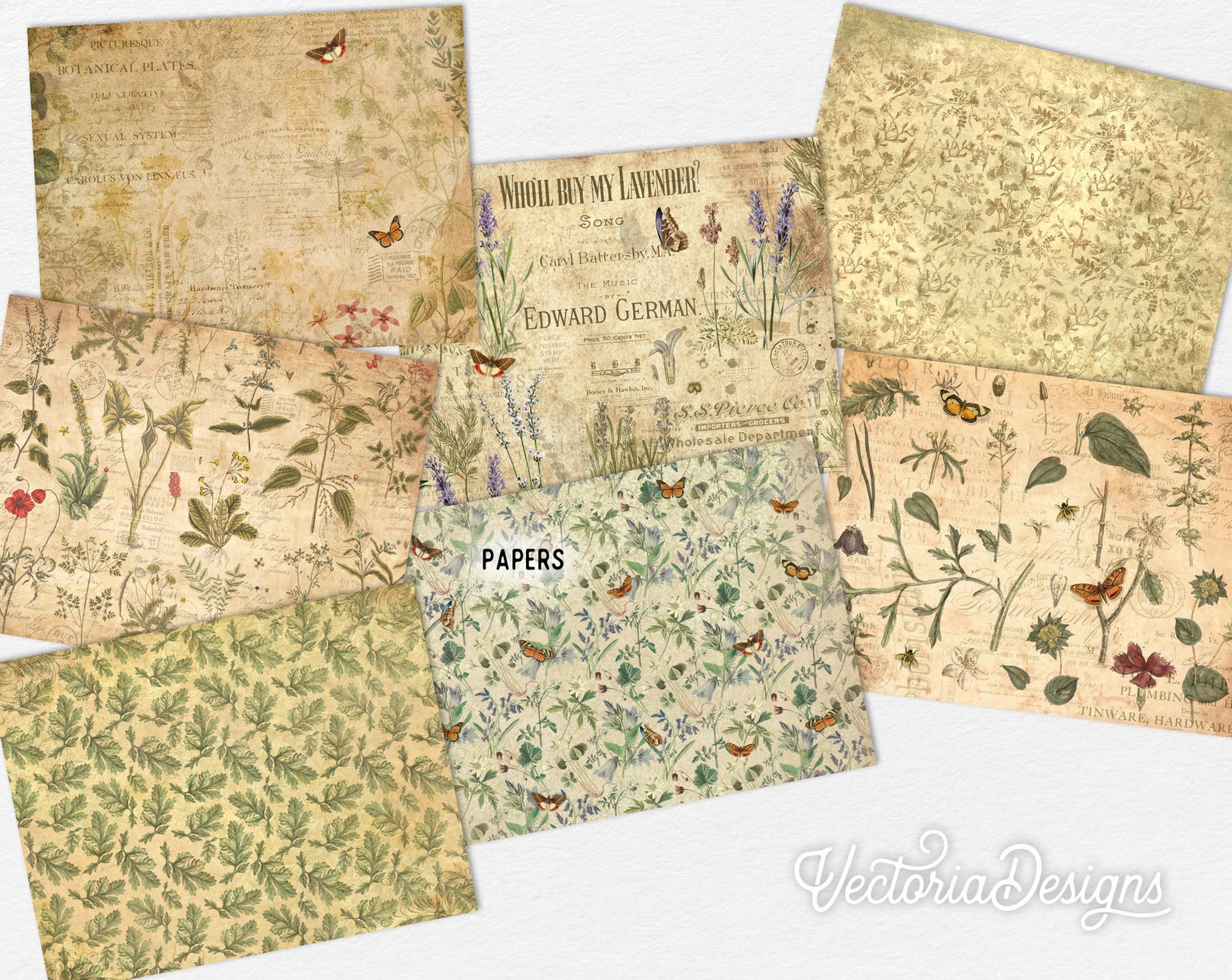 Herb Garden Box Crafting Printable Kit Large, Vintage Style Printables ...