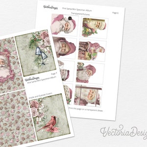 Pink Santa Mini Project Specimen Album Christmas Booklet Craft Kit ...