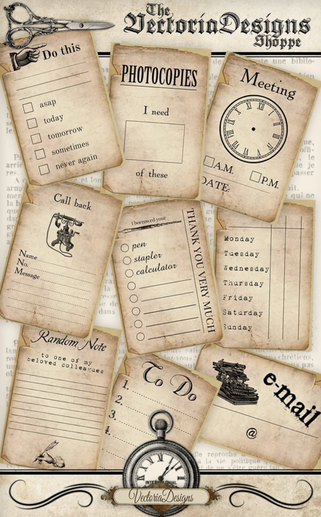 Fun Office Cards Notes Printable Paper Craft Art Hobby Crafting ...