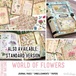 World of Flowers Junk Journal Kit MINI Crafting Printables Kit Flowers ...