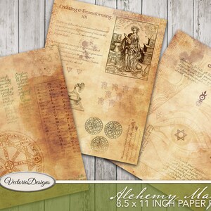 Alchemy Magic Paper Pack, Printable Paper Pack, Decorative Paper ...