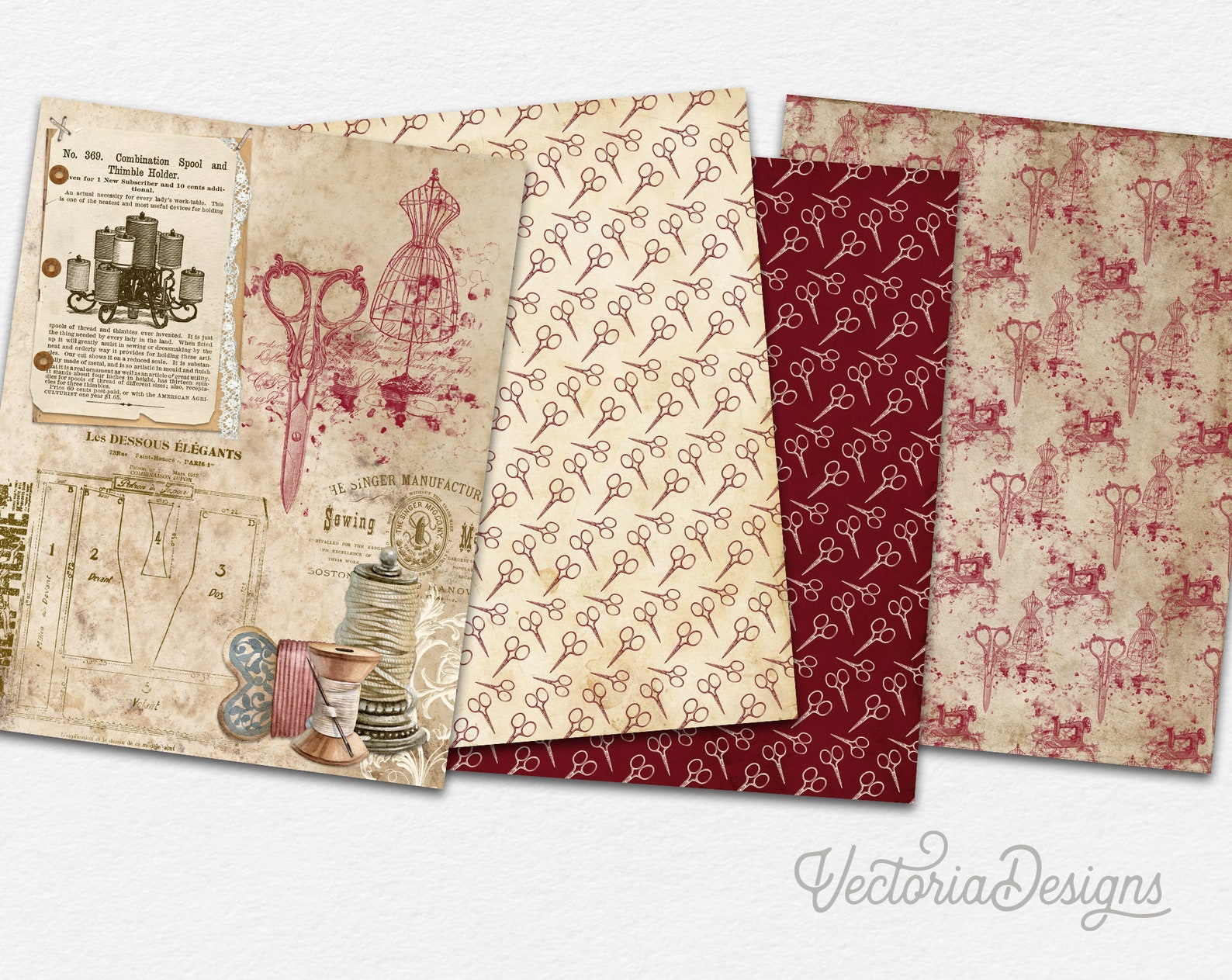 Mad About Sewing Paper Pack Sewing Themed Papers Printable - Etsy