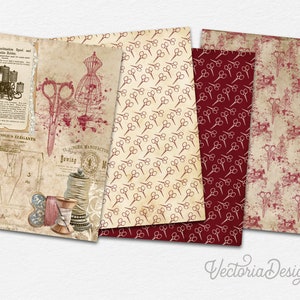 Mad About Sewing Paper Pack, Sewing Themed Papers, Printable Journal ...