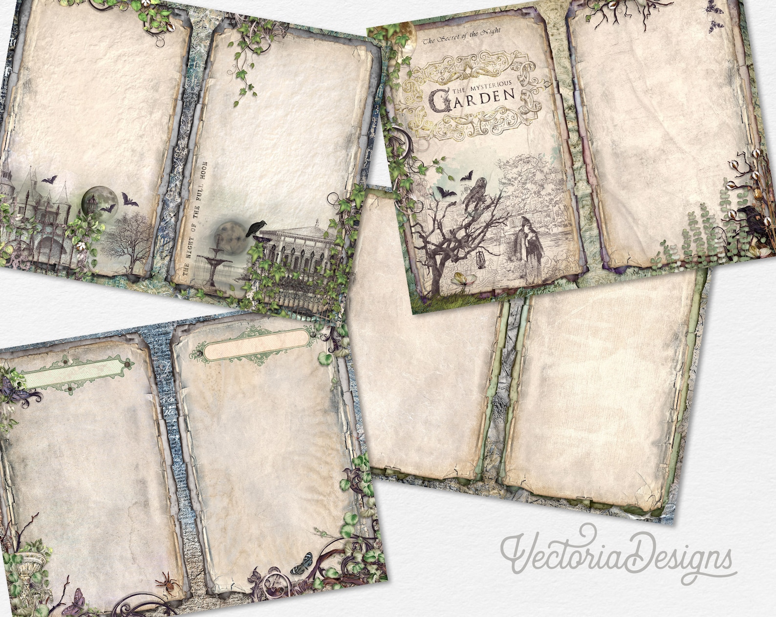 Forgotten Garden Junk Journal Kit, Halloween Junk Journal Kit ...