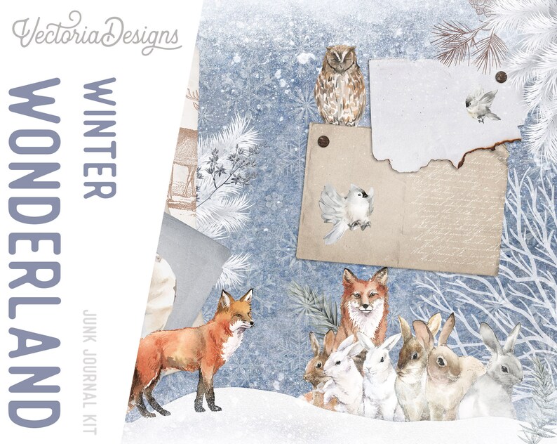 Winter Wonderland Junk Journal Kit Junk Journal Printables - Etsy