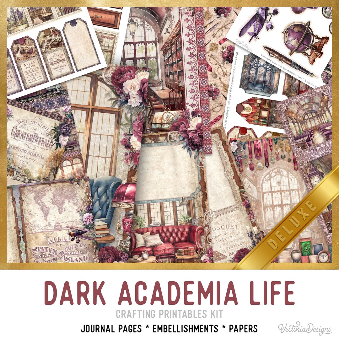 Dark Academia Life Junk Journal Kit DELUXE, Academia Crafting ...
