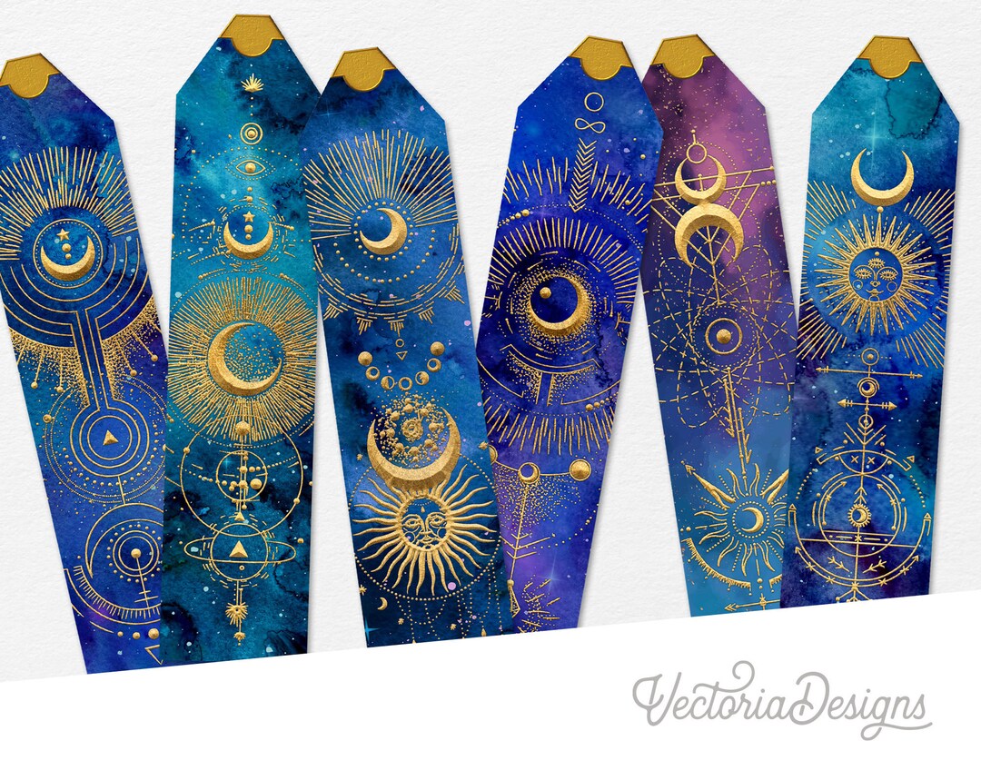 Celestial Bookmarks Printable Bookmarks Celestial Junk Journal ...