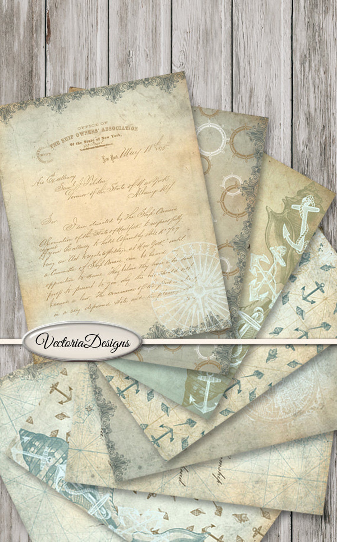 Nautical Paper Pack Scrapbook Paper Decorative Paper - Etsy