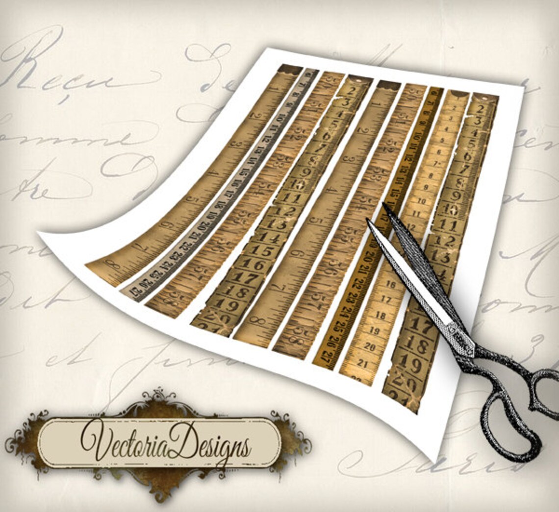 Vintage Tape Measure, Old Tape Measure, Digital Collage Sheets, Digital ...