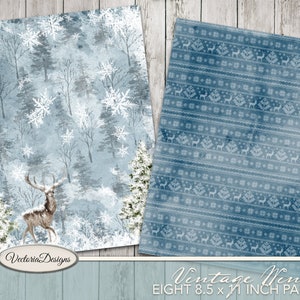 Printable Winter Digital Paper, Printable Paper Pack, Decorative Paper ...