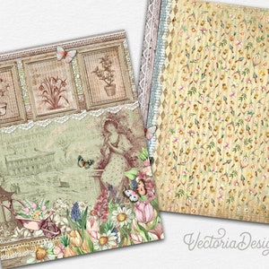 My Little Garden Paper Pack, Printable Paper Pack, Digital Paper ...