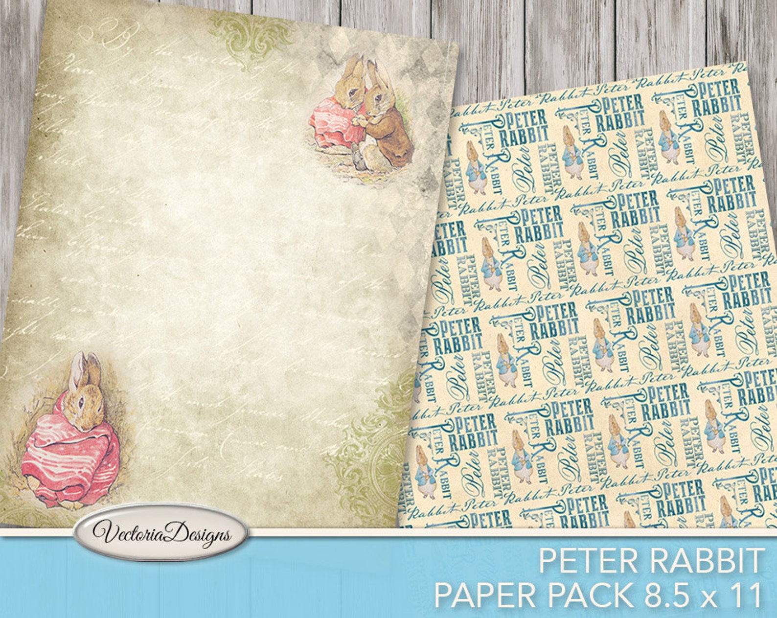 Peter Rabbit Paper Pack Junk Journal Pages Printable 8.5 X 11 Inch ...