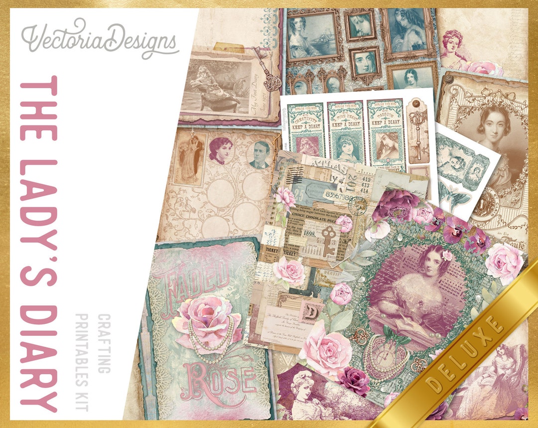 Lady's Diary DELUXE Crafting Printables Kit Vintage Lady - Etsy