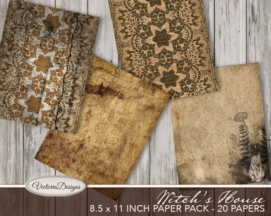 Witch's House Paper Pack, Halloween Paper, Scrapbook Paper, Halloween ...