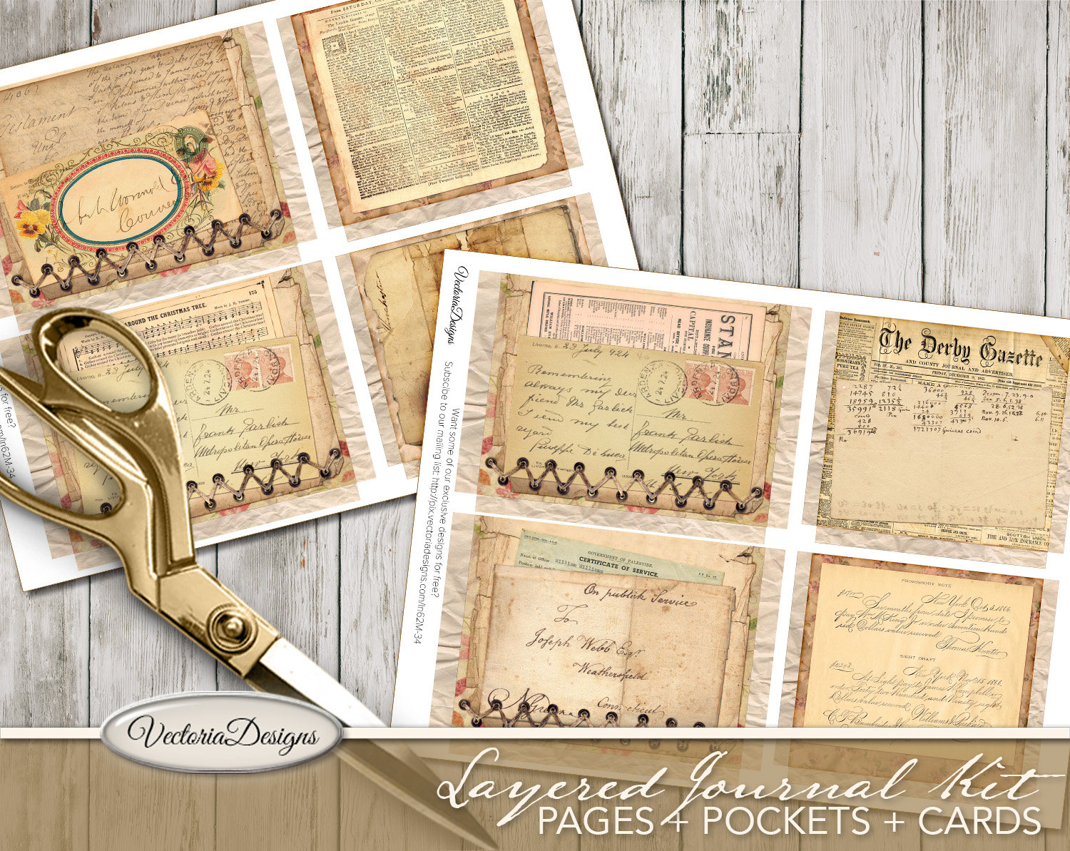 Layered Journal Kit, Printable Junk Journal, Digital Journal Kit, Junk ...