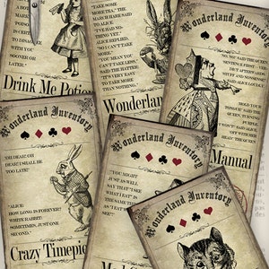 Printable Alice in Wonderland Inventory Labels Alice in Wonderland ...