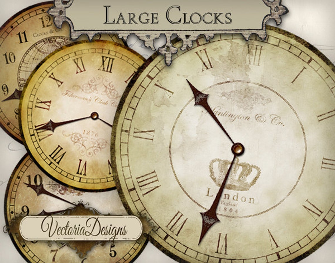 Printable Clocks Vintage Clock Images Clock Hands Printable ...