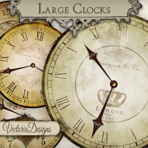 Printable Clocks Vintage Clock Images Clock Hands Printable - Etsy