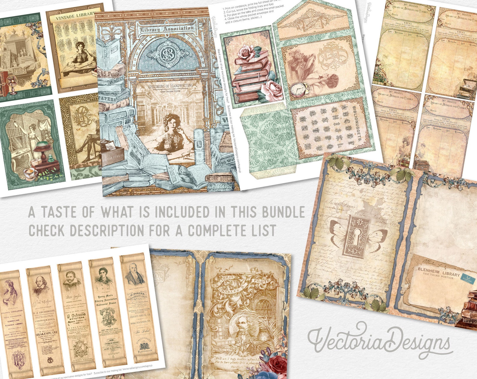 Antique Library DELUXE MEGA Crafting Bundle Library - Etsy