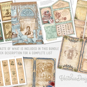 Antique Library DELUXE MEGA Crafting Bundle, Library Printables ...