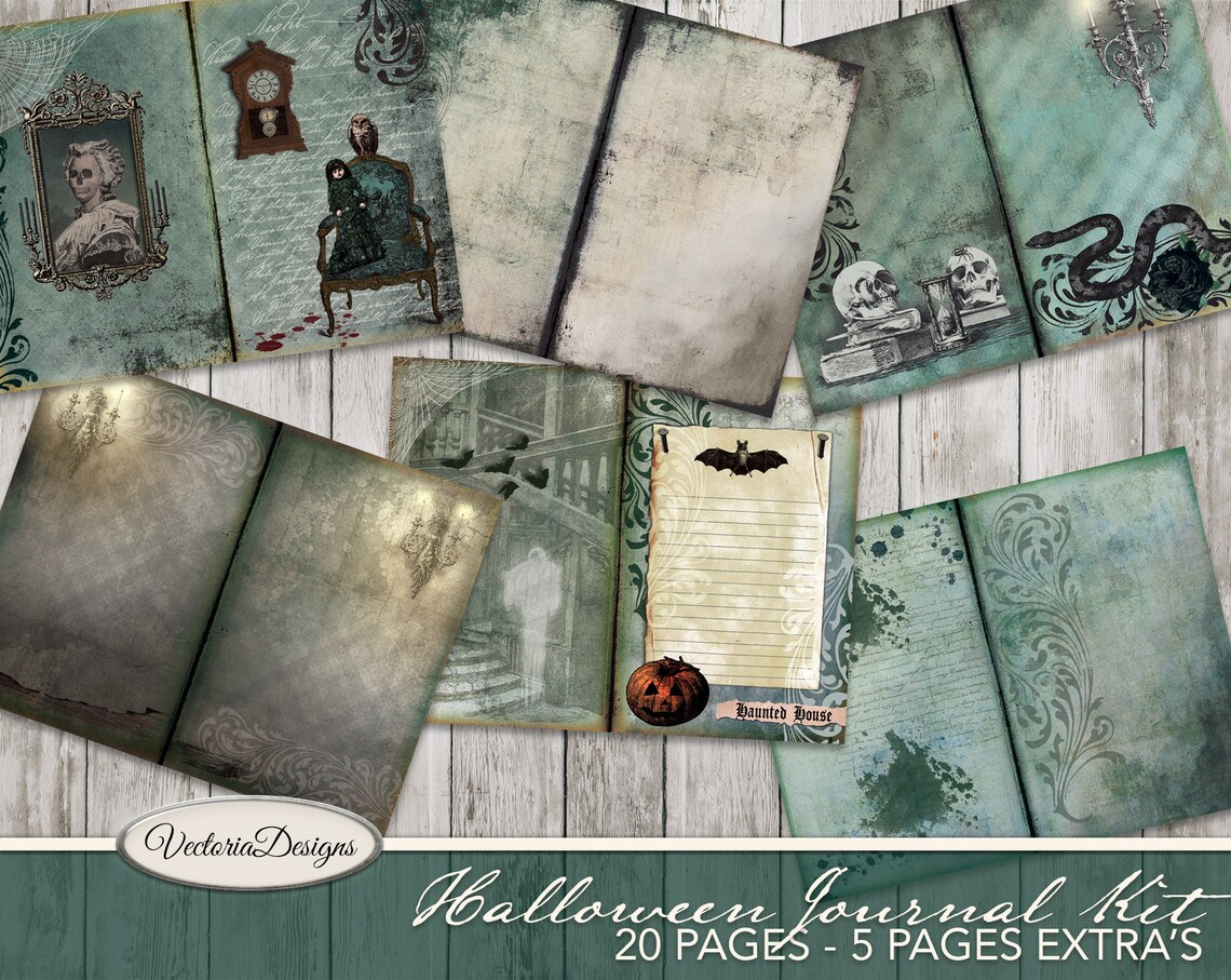 Halloween Journal Kit Halloween Decoration Halloween Paper - Etsy