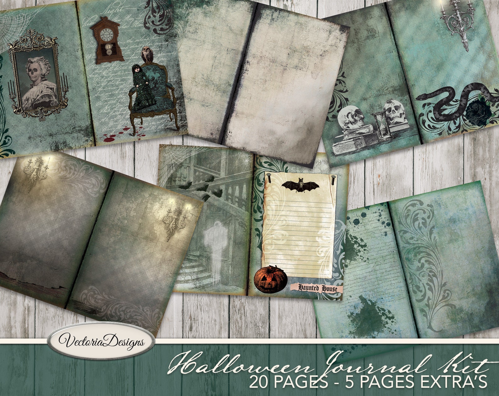 Halloween Journal Kit, Halloween Decoration, Halloween Paper Pack, Junk ...