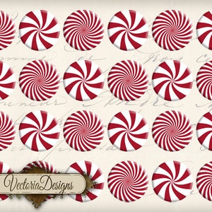 Christmas Cupcake Toppers, Christmas Peppermint, Christmas Printables ...