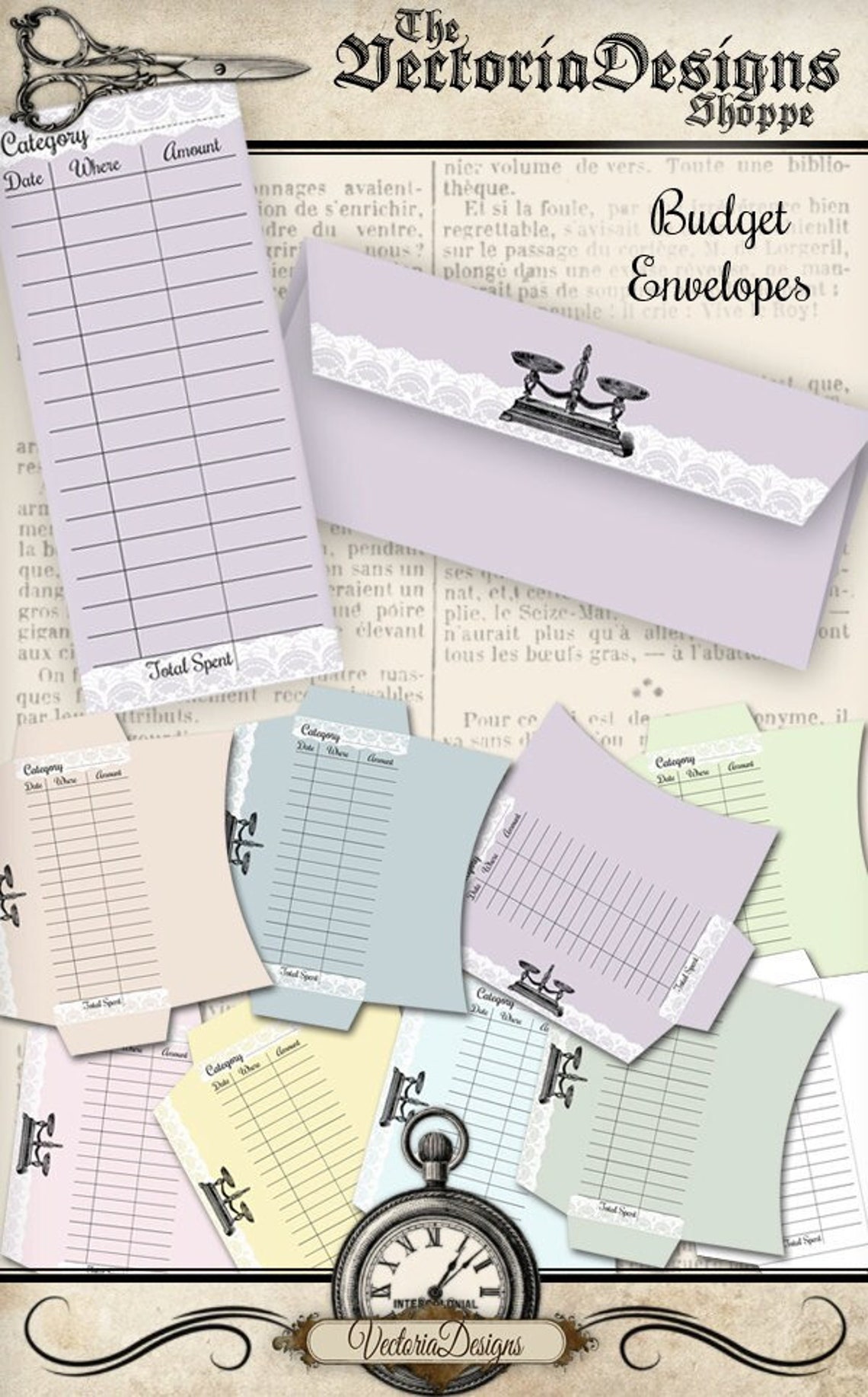 Printable Budget Envelopes Organizing Frugal Printable Hobby - Etsy