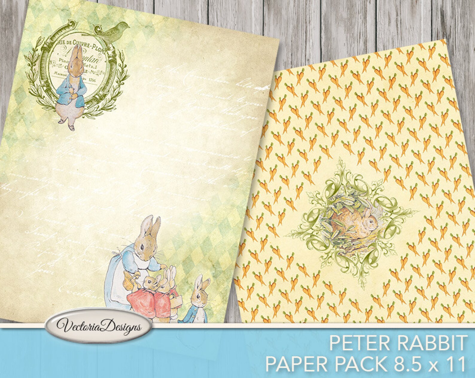 Peter Rabbit Paper Pack Junk Journal Pages Printable 8.5 X 11 | Etsy