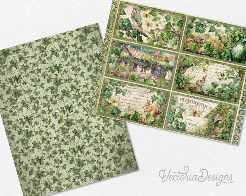 Ivy Forest Junk Journal Kit, Ivy Junk Journal Kit Ivy Embellishments ...