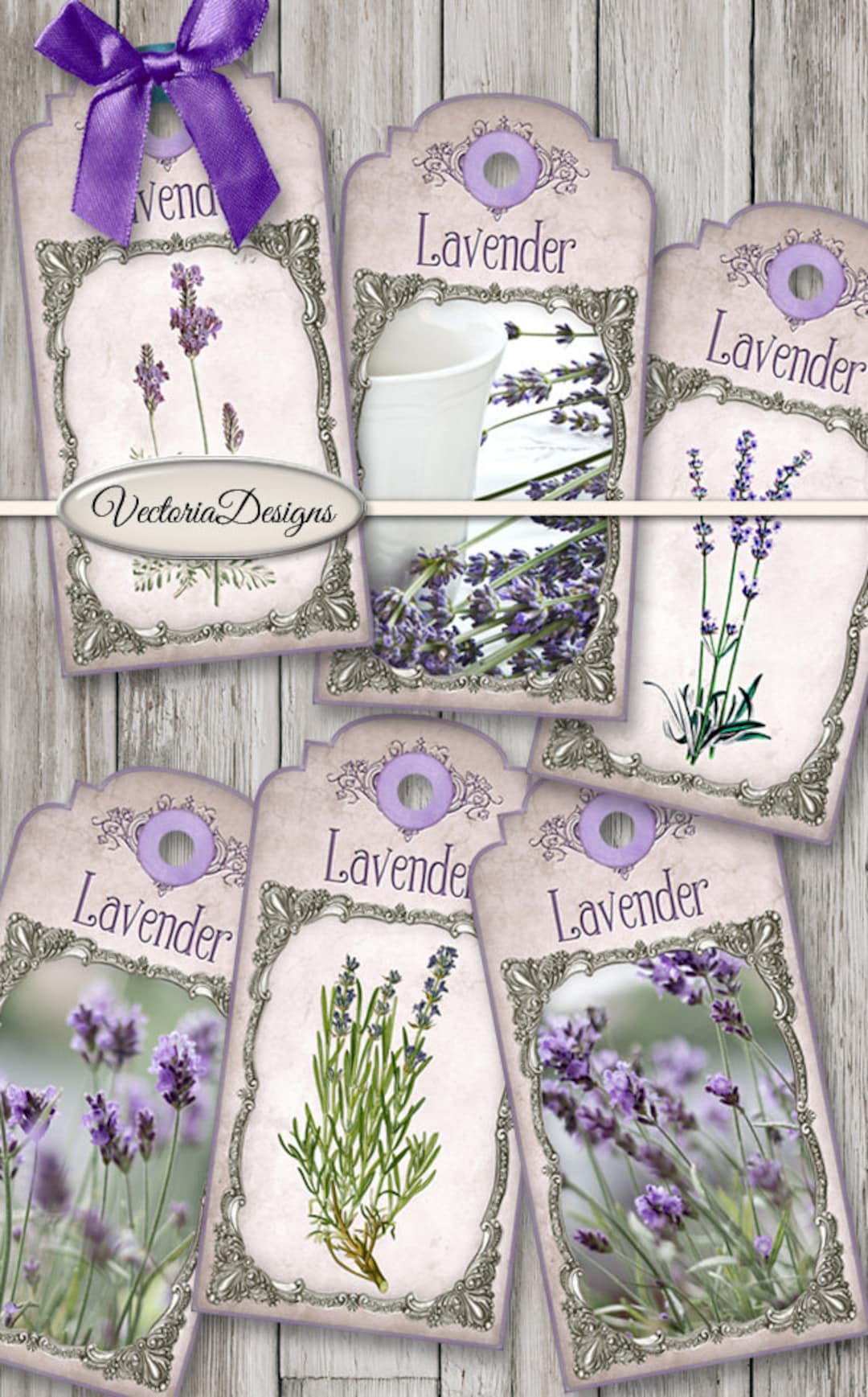 Lavender Tags, Digital Paper Tags, Lavender Labels, Lavender Gift ...