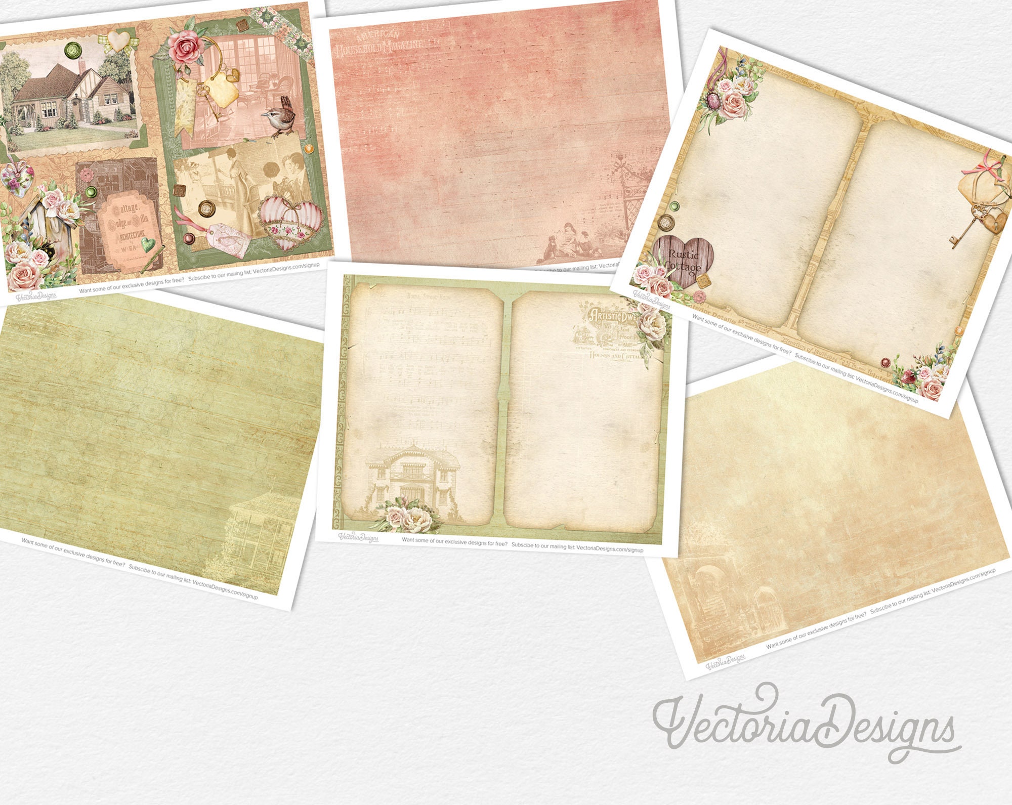 Cozy Cottage Trifold Junk Journal Crafting Printables Kit Printable