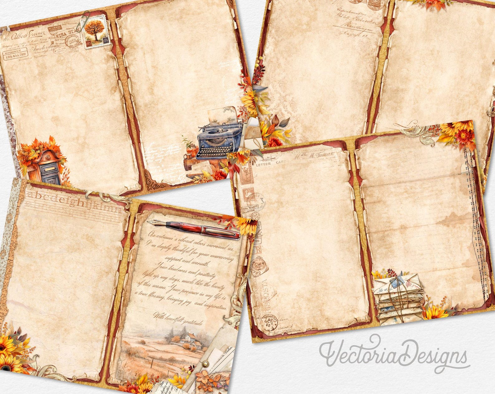Gratitude Letters Junk Journal Kit, Gratitude Journal Kit ...