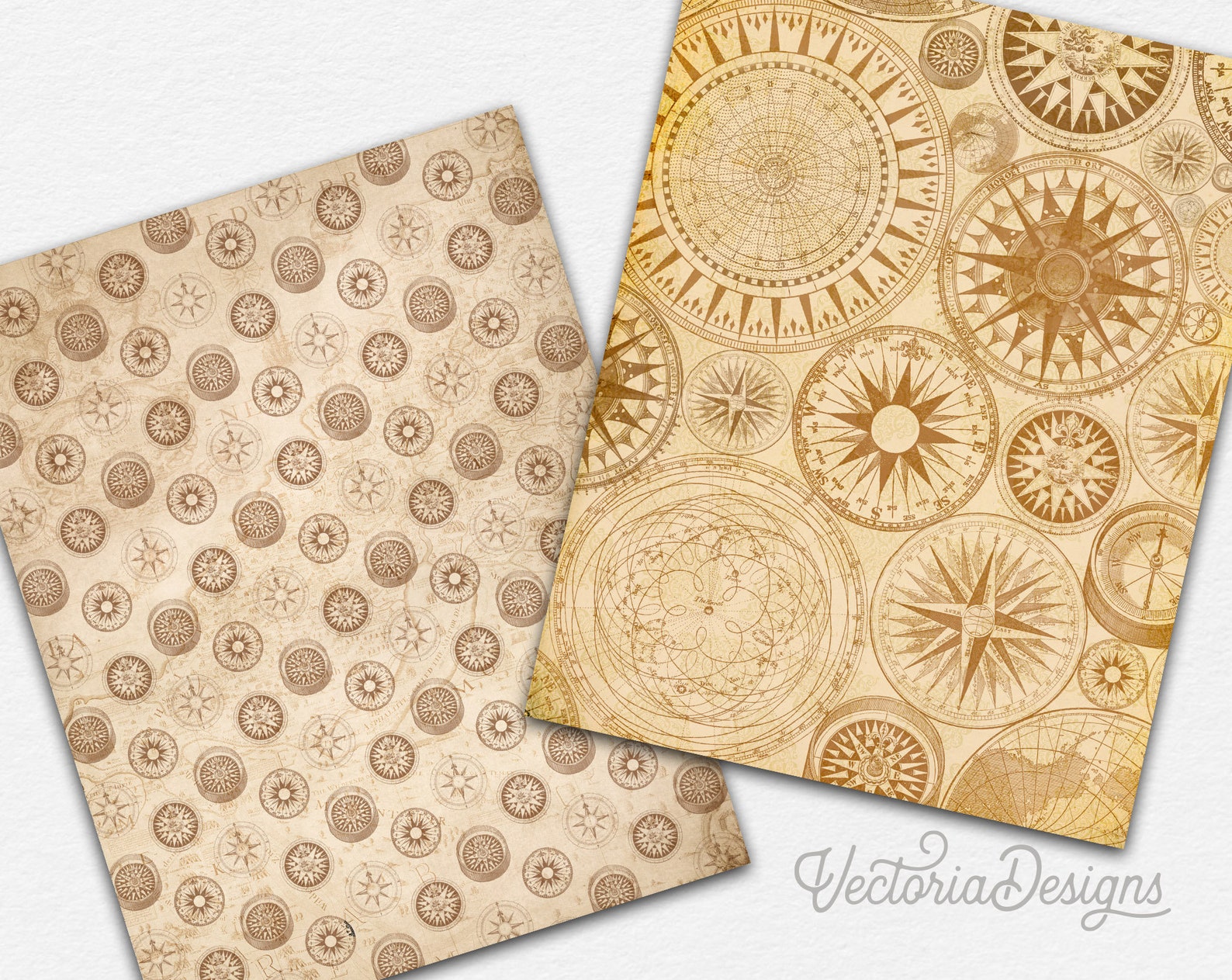 Cartographers Journal Paper Digital Scrapbook Paper Pack | Etsy