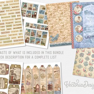 Antique Library DELUXE MEGA Crafting Bundle, Library Printables ...