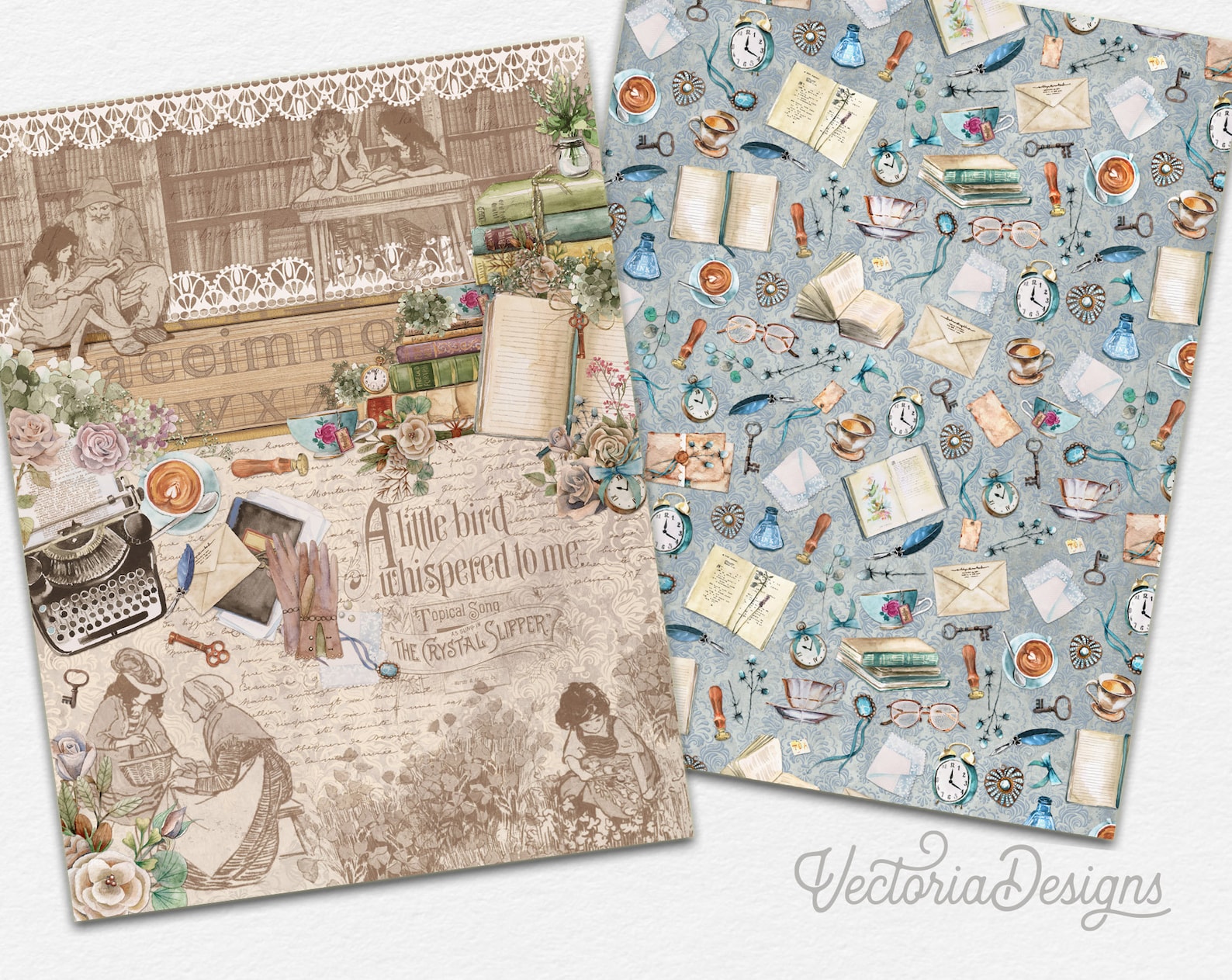 Book Lover Paper Pack Printable Paper Pack Digital Paper | Etsy