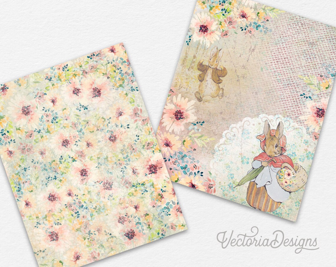Peter Rabbit Paper Pack, Beatrix Potter, Digital Paper, Printable Paper ...