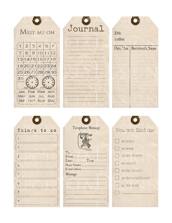 Journaling Tag Templates