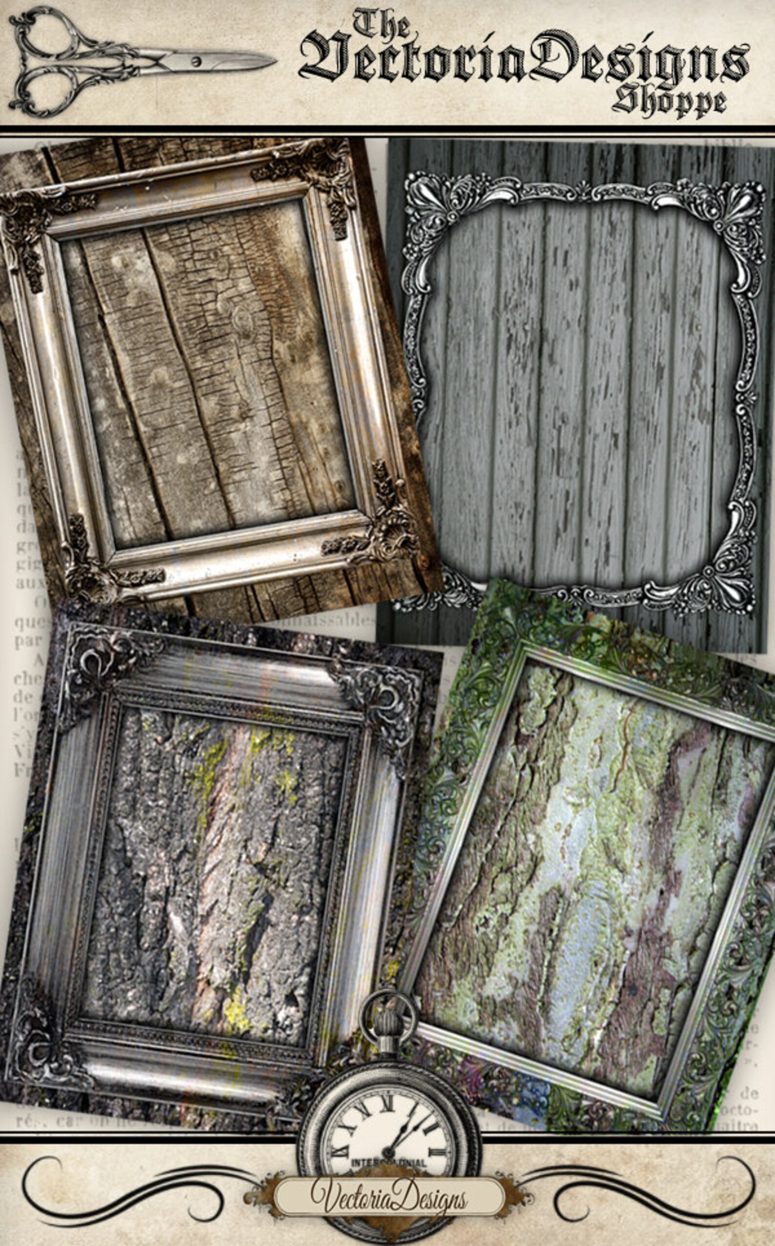 Wood and Frames Papers Printable Papers 8.5x11 Frame - Etsy