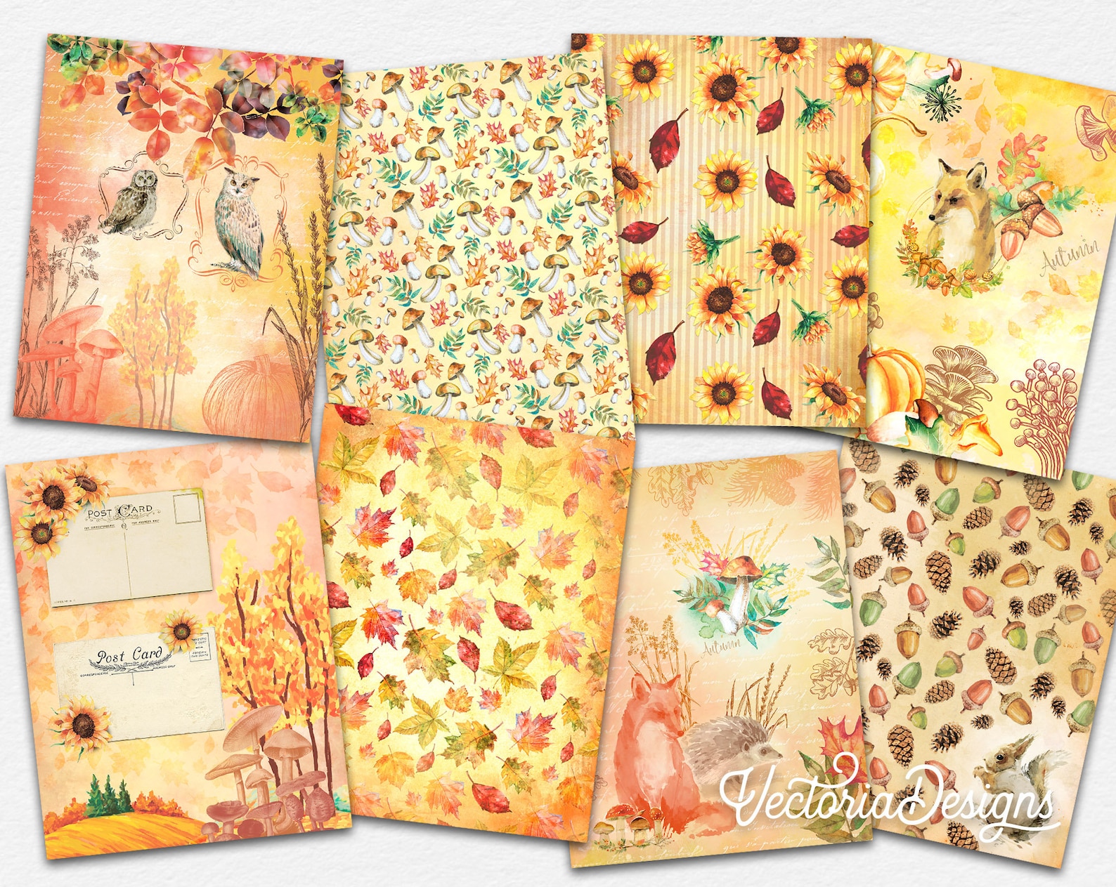 Watercolor Autumn Paper Pack Fall Paper Pack Fall - Etsy