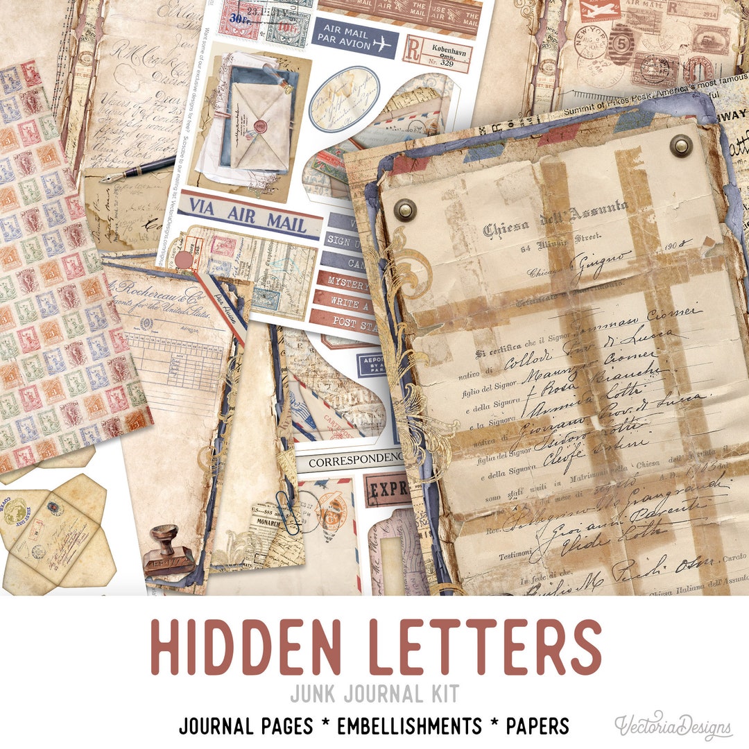 Hidden Letters Junk Journal Kit Printable Junk Journal Kit Letters ...