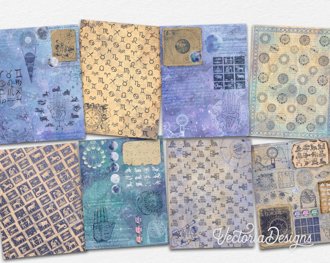 Mystic Astrology Paper Pack Zodiac Paper Pack Stars Moon - Etsy