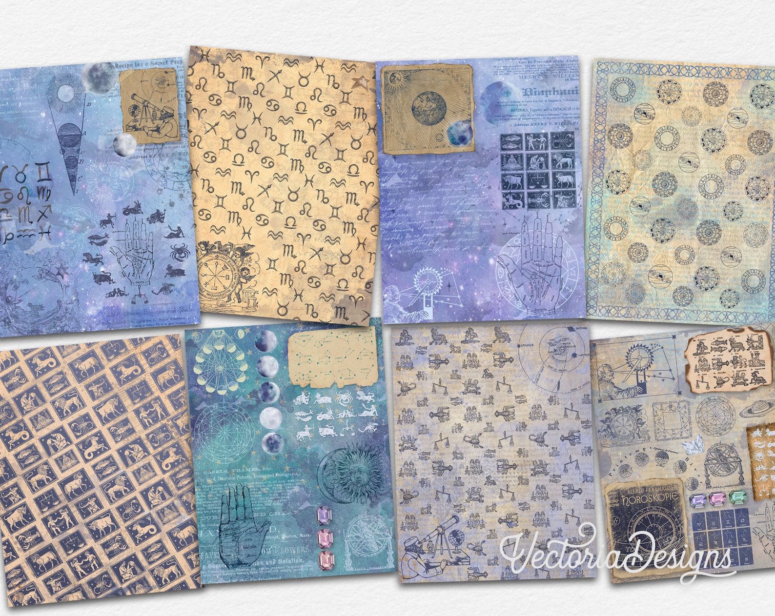 Mystic Astrology Paper Pack Zodiac Paper Pack Stars Moon - Etsy