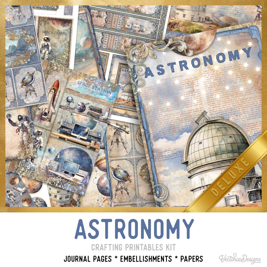 Astronomy Junk Journal Kit DELUXE, Astronomy Crafting Printables Kit ...