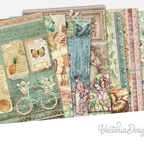 My Little Garden Paper Pack Printable Paper Pack Digital - Etsy