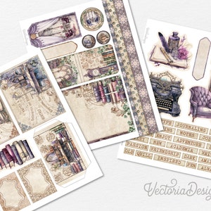 Dark Academia Reading Nook Junk Journal Kit, Printable Junk Journal Kit ...